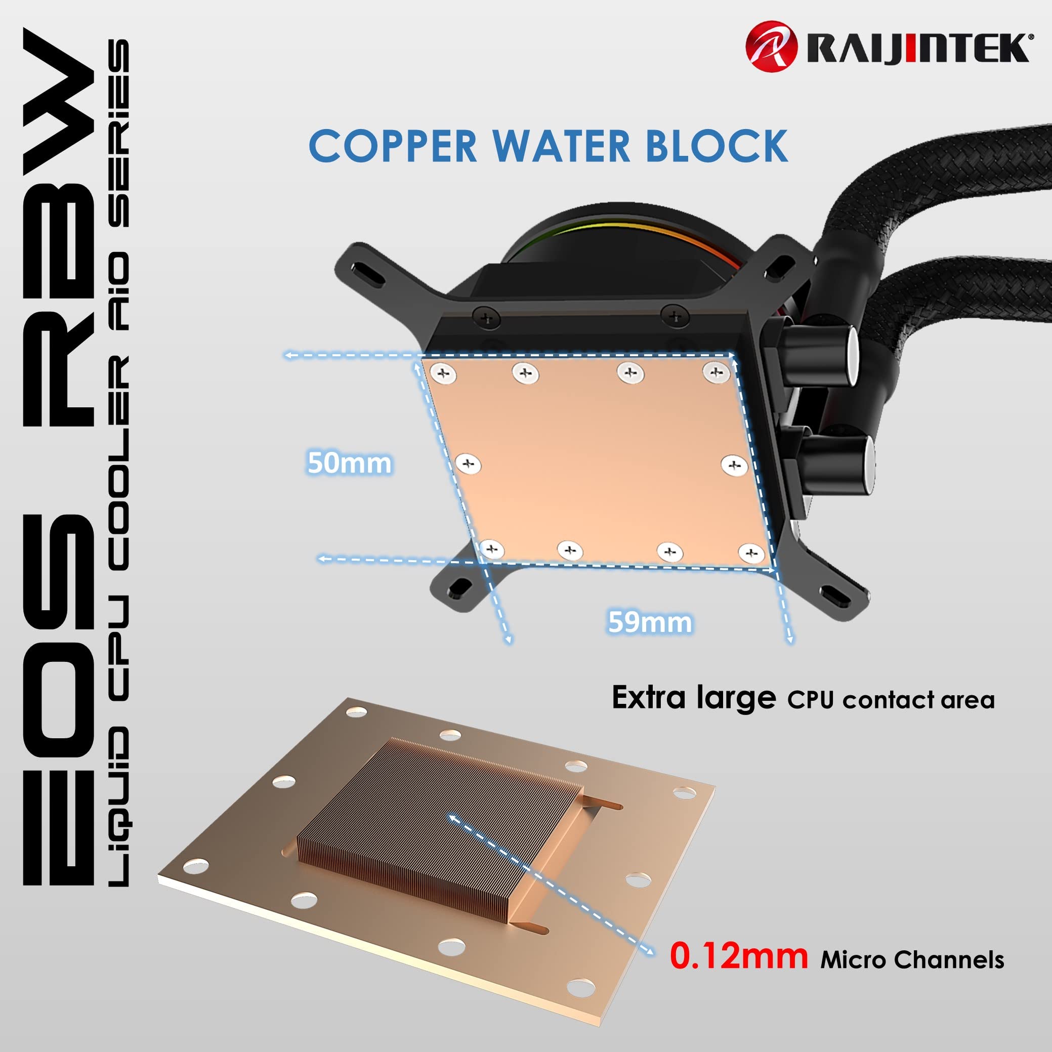 RAIJINTEK EOS 360 RBW AIO CPU Water Cooler, with 3pcs 12025 ARGB PWM Fans, Copper Water Block, Durable and Reliable Pump, Durable Teflon Mesh Tube, Compatible with Intel & AMD (0R10B00181)