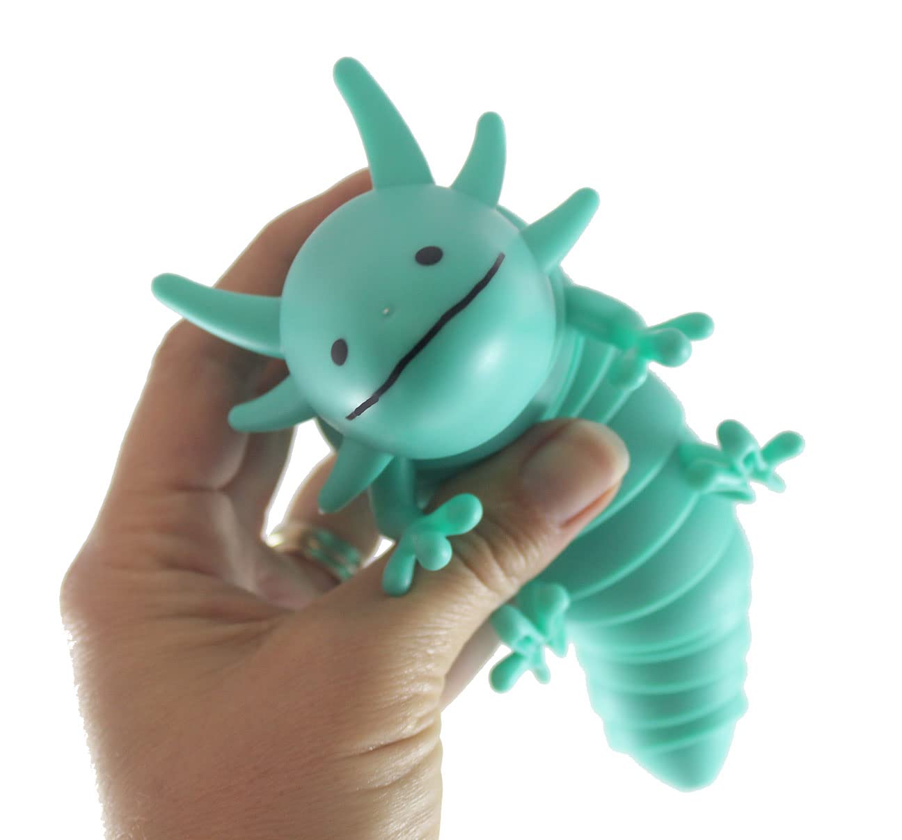 3 Wiggle Animals - Axolotl, Dolphin and Shark Fidget - Large Wiggle Articulated Jointed Moving Axolotyl Toy - Unique Gift (Random Colors)