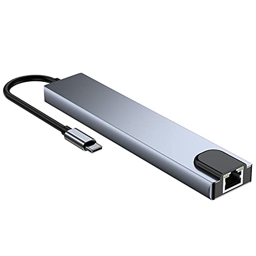 USB C Hub Type-C 3.1 to 4K HDMI-Compatible RJ45 USB SD/TF Card Reader PD Fast Charge 8-in-1 USB Dock