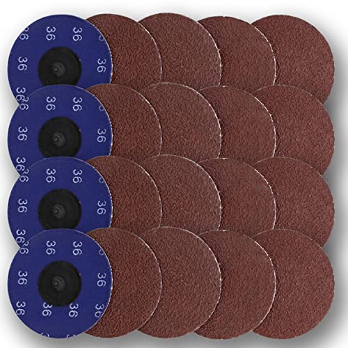 ABN Aluminum Oxide Sanding Discs 25-Pack, 3in, 36 Grit - Metal Sanding Wheels for Surface Prep and Finishing Work