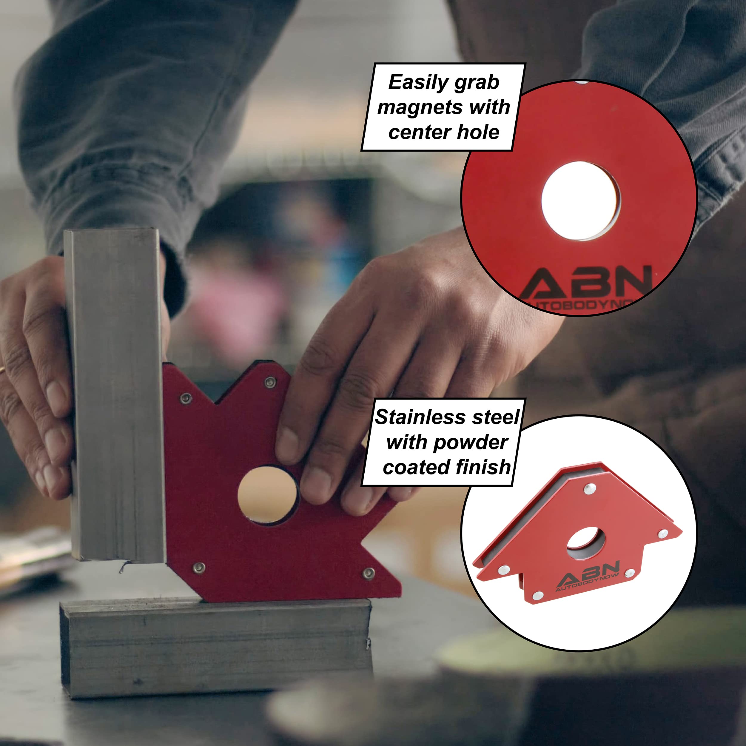 ABN Arrow Welding Magnet Fabrication Holder - 50lb Strong Positioning Square Welding Table Magnet Clamp for 45, 90, 135 Degree Angles