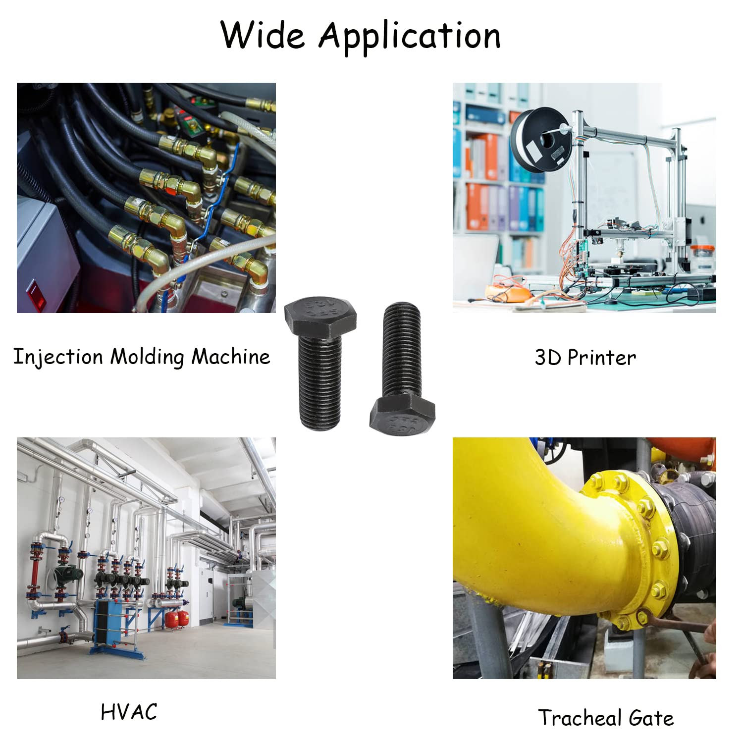 MroMax M12 Left Hand Hex Bolt M12-1.75 x 40mm Hex Head Screw Bolts Carbon Steel Fully Threaded Metric Hex Bolts Grade 12.9 Black 3Pcs