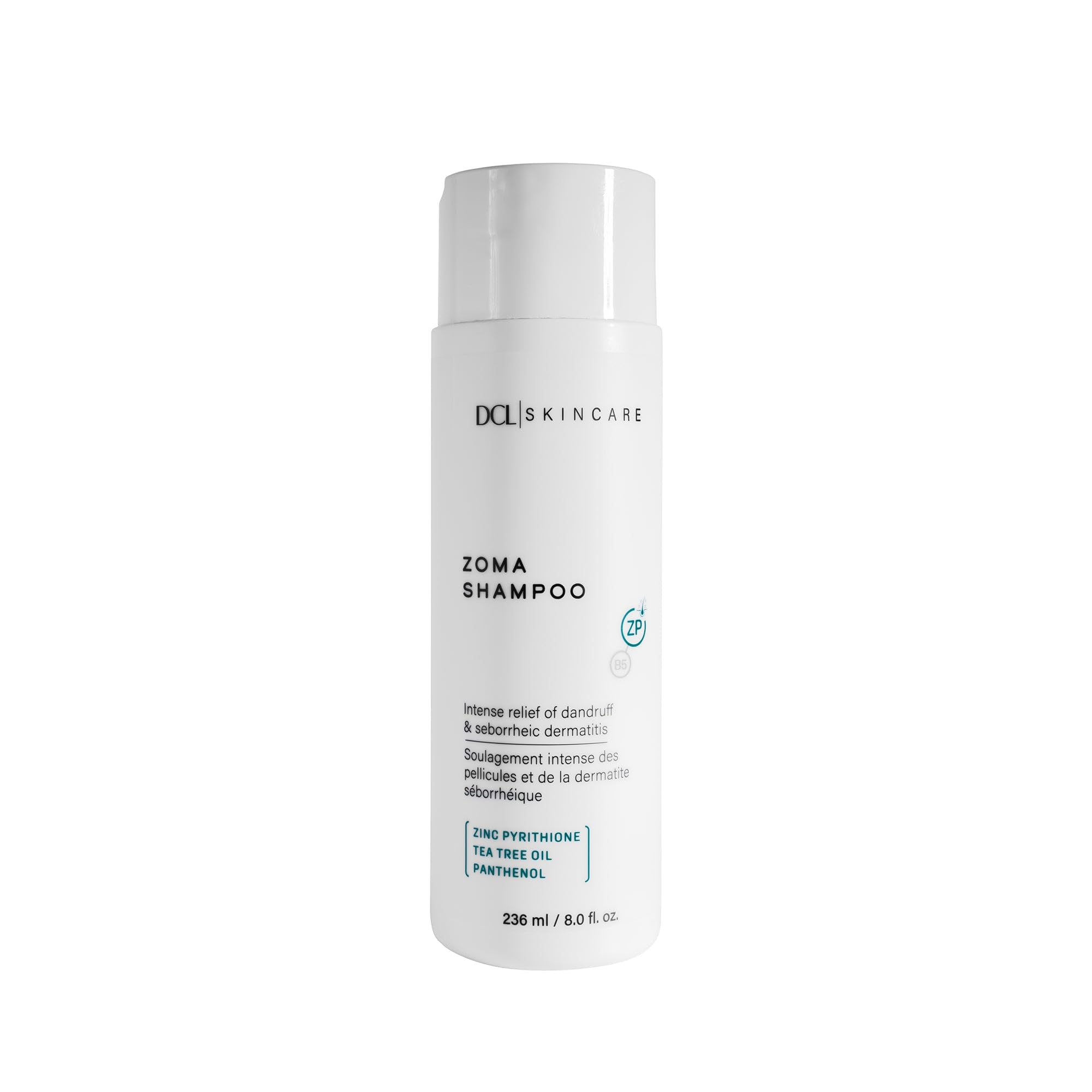 DCL Skincare Zoma Shampoo – Dry Scalp Care with Zinc Pyrithione, Relieves Itching, Flaking, and Dandruff, Seborrheic Dermatitis Treatment, 8 fl oz