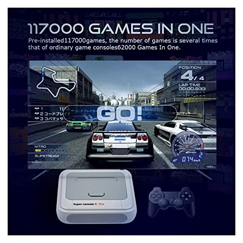 256GB X PRO Retro Game Console with 117,000+ Games, Dual System, Video Game Console for 4K HD TV, 2 Controllers, WiFi/LAN, Great Gift for Friends