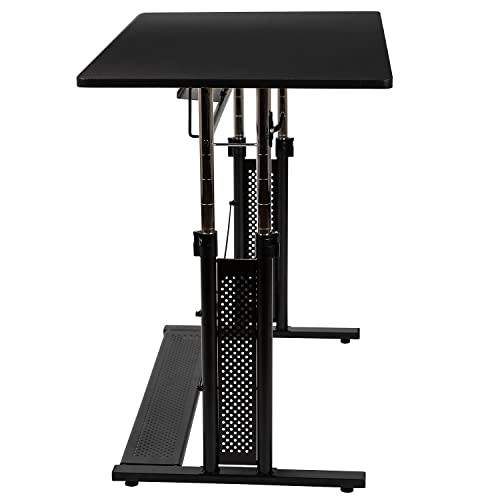 Flash Furniture Fairway Height Adjustable (27.25-35.75"H) Sit to Stand Home Office Desk - Black