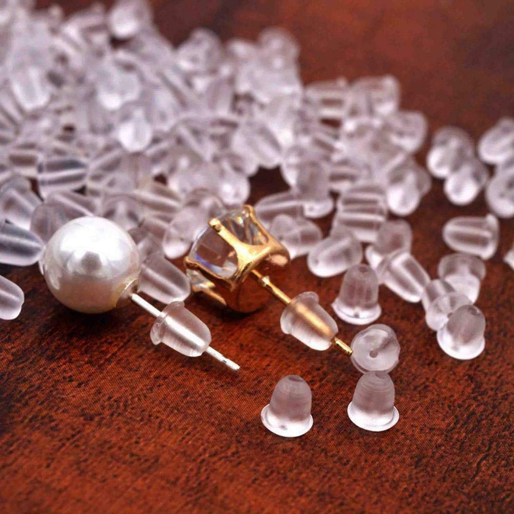 220Pcs Earring Backs Replacements, Upgrade Rubber Earring Backing Droopy Ears, Compact Clear Ear Safety Back Pads for Fish Hook Wire Earrings DIY Making- for Women or Baby