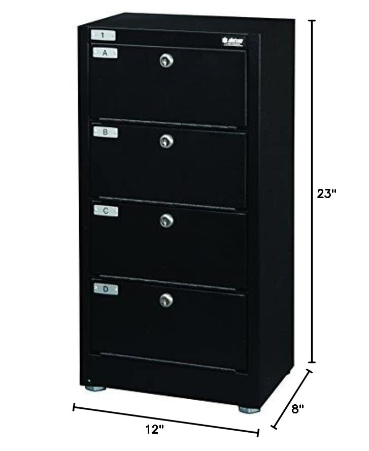 Datum Storage Argos Four High Pistol Safe 8 Pistol Capacity with a Key Lock, Stealth