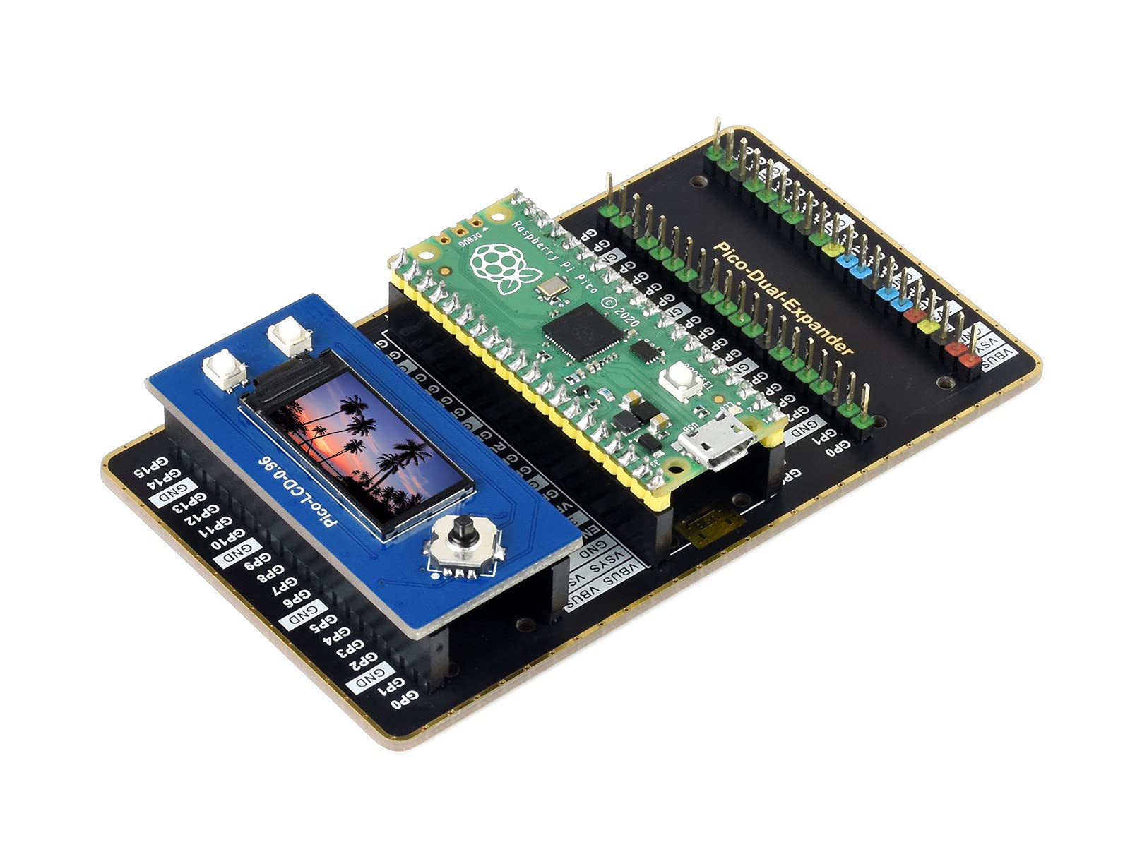 Waveshare 0.96inch LCD Display Module for Raspberry Pi Pico 65K RGB Colors 160×80 Pixels SPI Interface Embedded ST7735S Driver