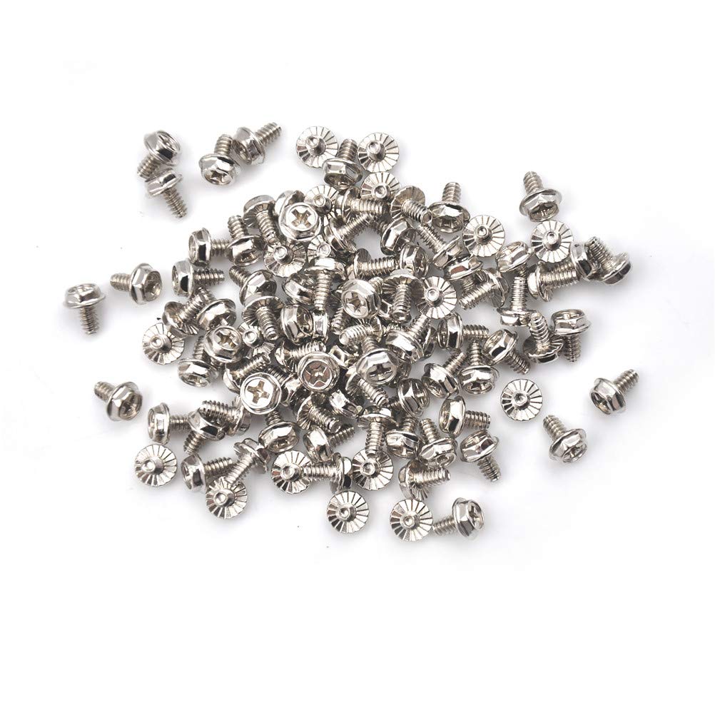 Screw 100pcs for Motherboard PC Case CD-ROM Hard Disk Toothed Hex 6/32 Computer PC Case Hard Drive Motherboard Mounting Screws