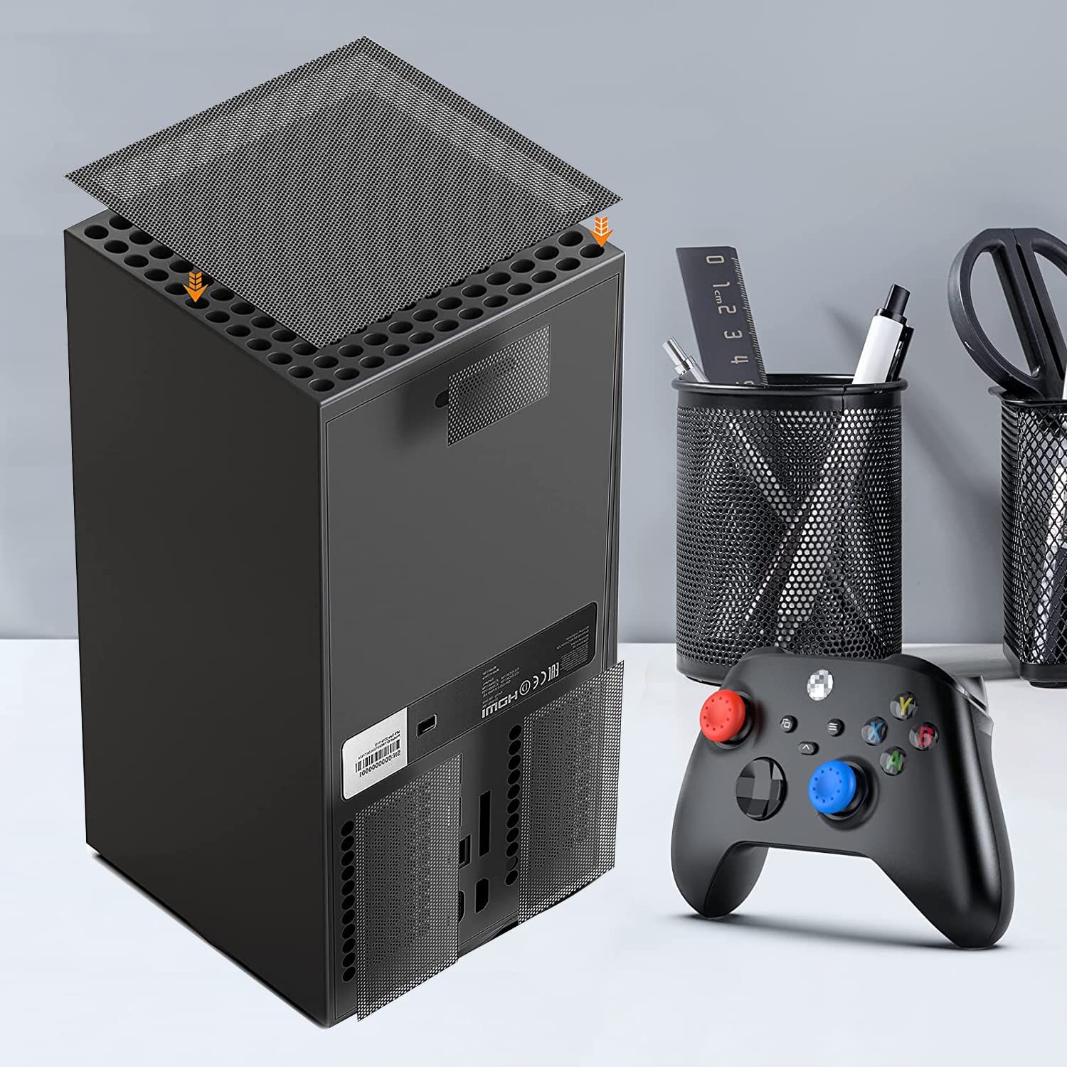 3 Pack Dust Filter for Xbox Series X with 6 Thump Grip Caps, Top Case/Vent Dust Proof Filter Cover Dust-Proof Cover for Xbox Series X Console