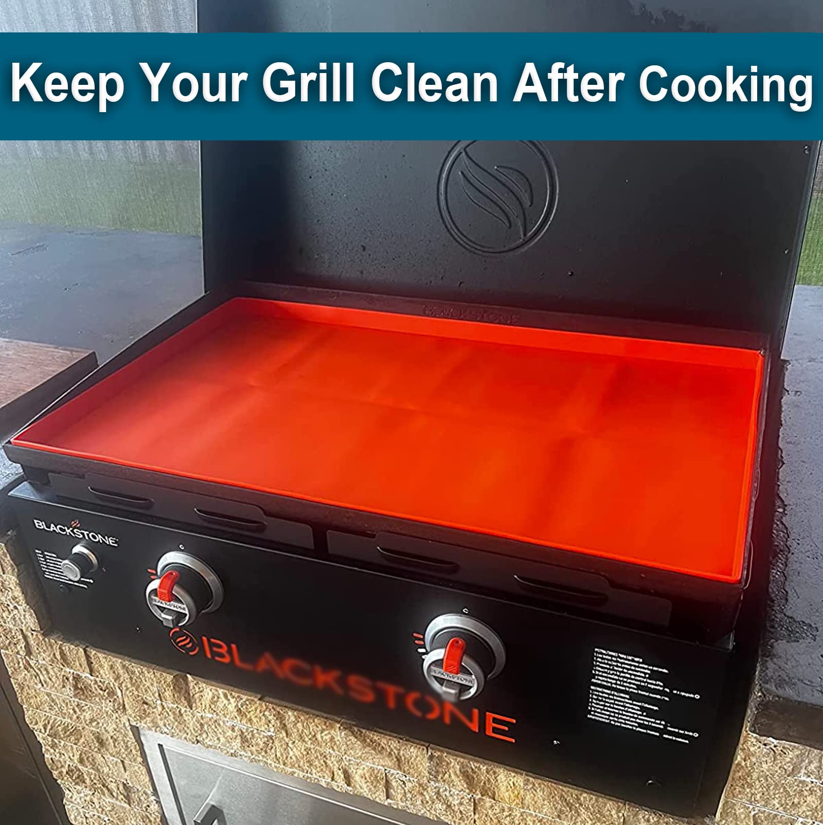 22" Silicone Mat for Blackstone Griddle Top, 100% Silicone Protective Mat Cover for Blackstone, Heavy Duty/Non Stick/Reusable Food-grade Silicone Grill Mat Protect Your Griddle from Dirt & Rust