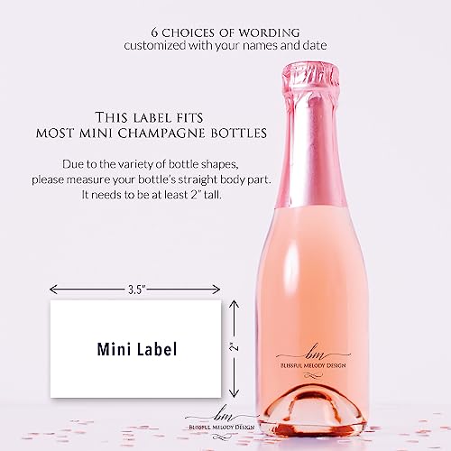 Baby Shower - Custom Silver Gray Glitter (Not Real Foil) Mini Champagne Bottle Label, Personalized Waterproof Mini Wine Bottle Sticker for Baby Shower