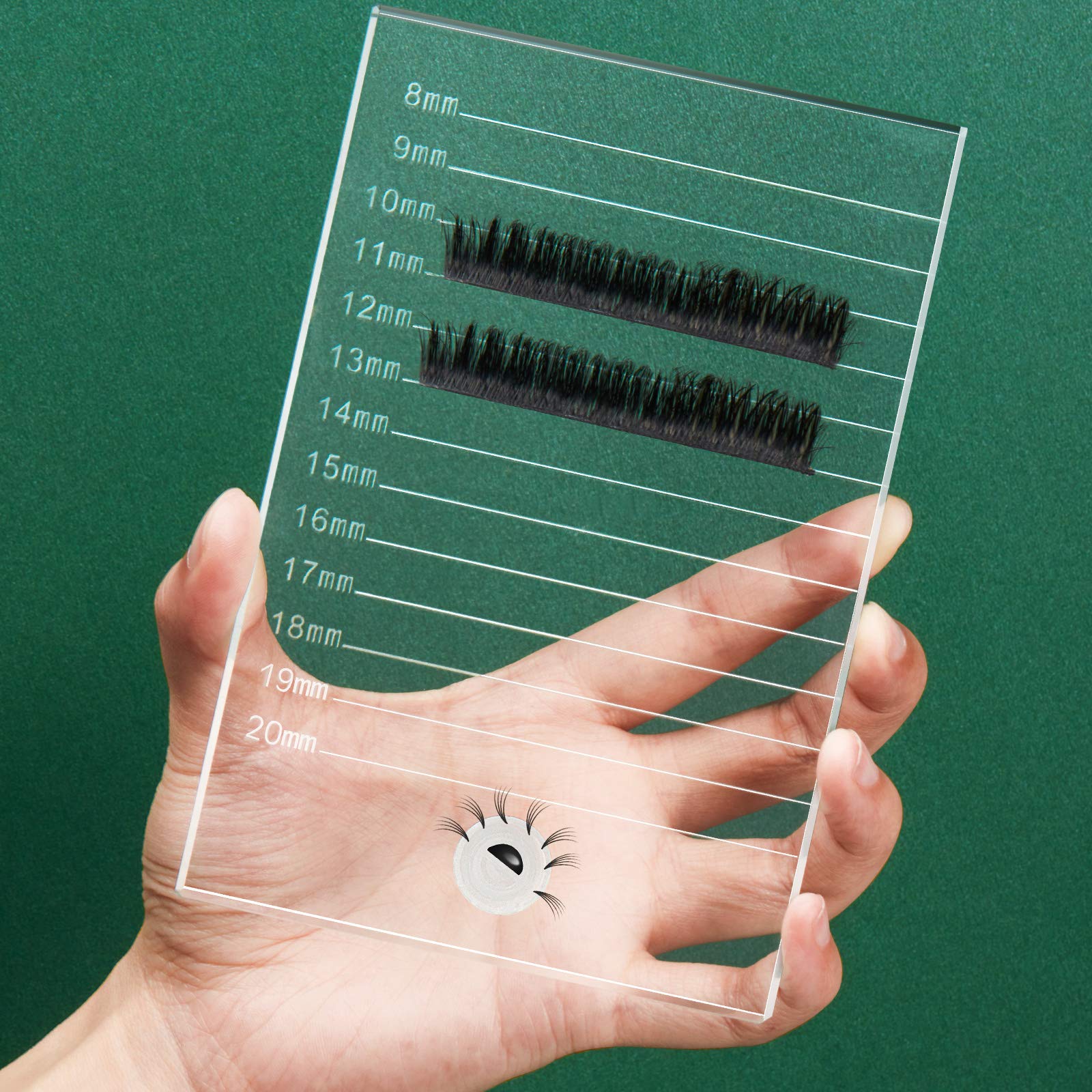 Maitys Eyelash Crystal Pallet Eyelash Extension Pallet Bigger Size Glass False Lash Tray Strip Adhesive Glue Holder(5.9 x 3.94 x 0.31 Inch,Clear)