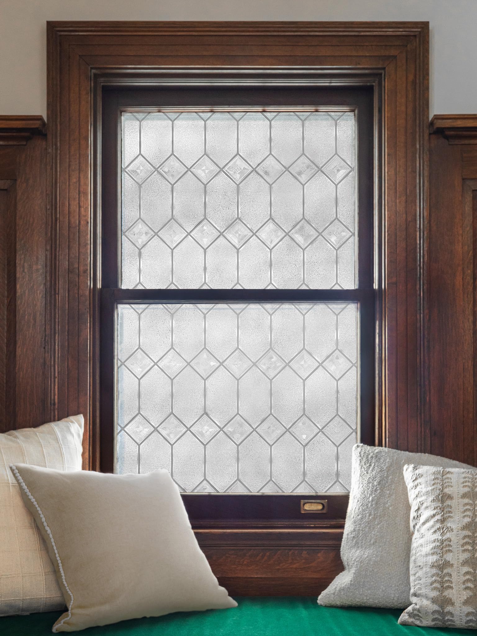Artscape Old English | Window Privacy Film Textured Glass Pattern | Non-Adhesive & UV Protection | Easy to Apply & Removable | 24 x 36 inches | Made in USA