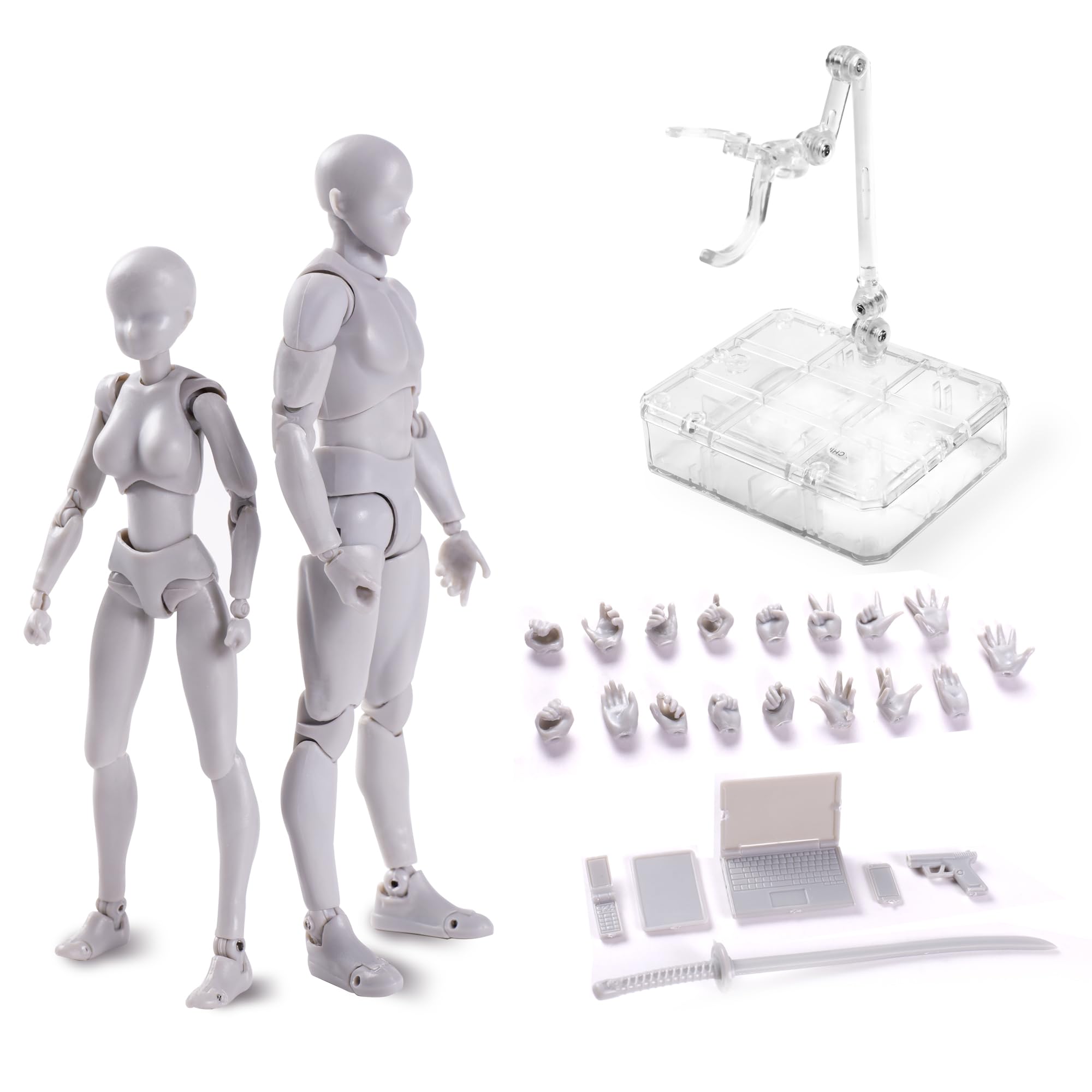 Action Figures Body Kun DX & Body-Chan DX PVC Figure Model Drawing for SHF S H Figuarts (Female+Male) with Box