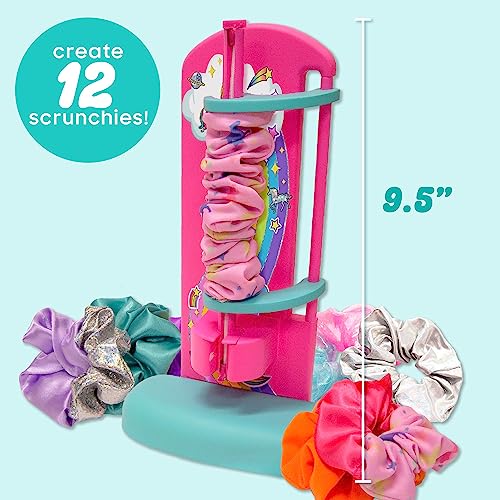 Just My Style D.I.Y. Scrunchie Maker by Horizon Group USA, Design Your Own Colorful Satin Scrunchies Hair Bands, Easy-to-Use Tool & Gemstones Included