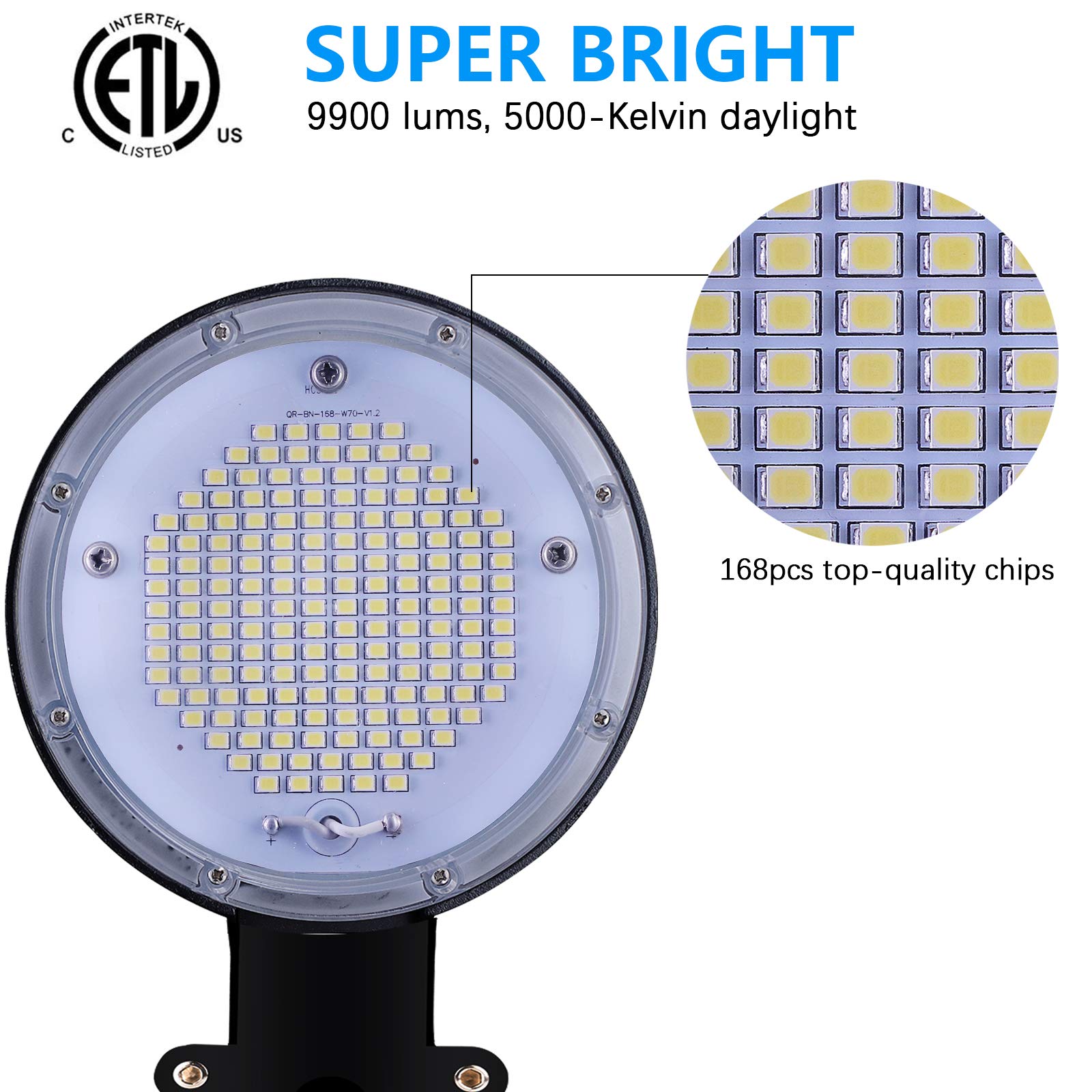 SERWING LED Barn Light 70W - Dusk to Dawn LED Outdoor Lighting, Super Bright 9900LM Security Yard Light (700W Incandescent Equiv.) 5000K Daylight IP65 Waterproof for Outdoor Street Area Lighting