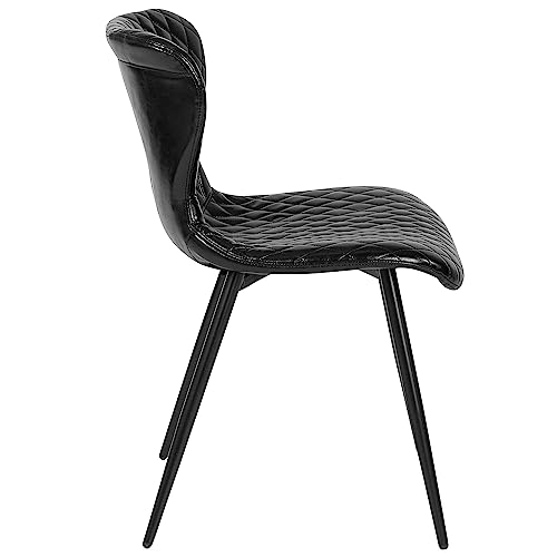 Flash Furniture Bristol Contemporary Upholstered Chair in Black Vinyl