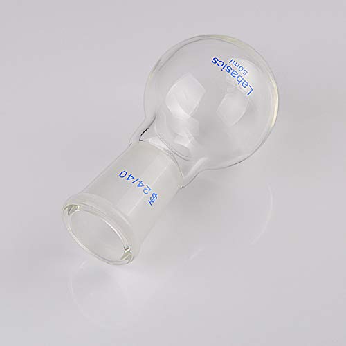 Labasics Glass 50ml Single Neck One Neck Round Bottom Flask RBF, with 24/40 Standard Taper Outer Joint, 50ml