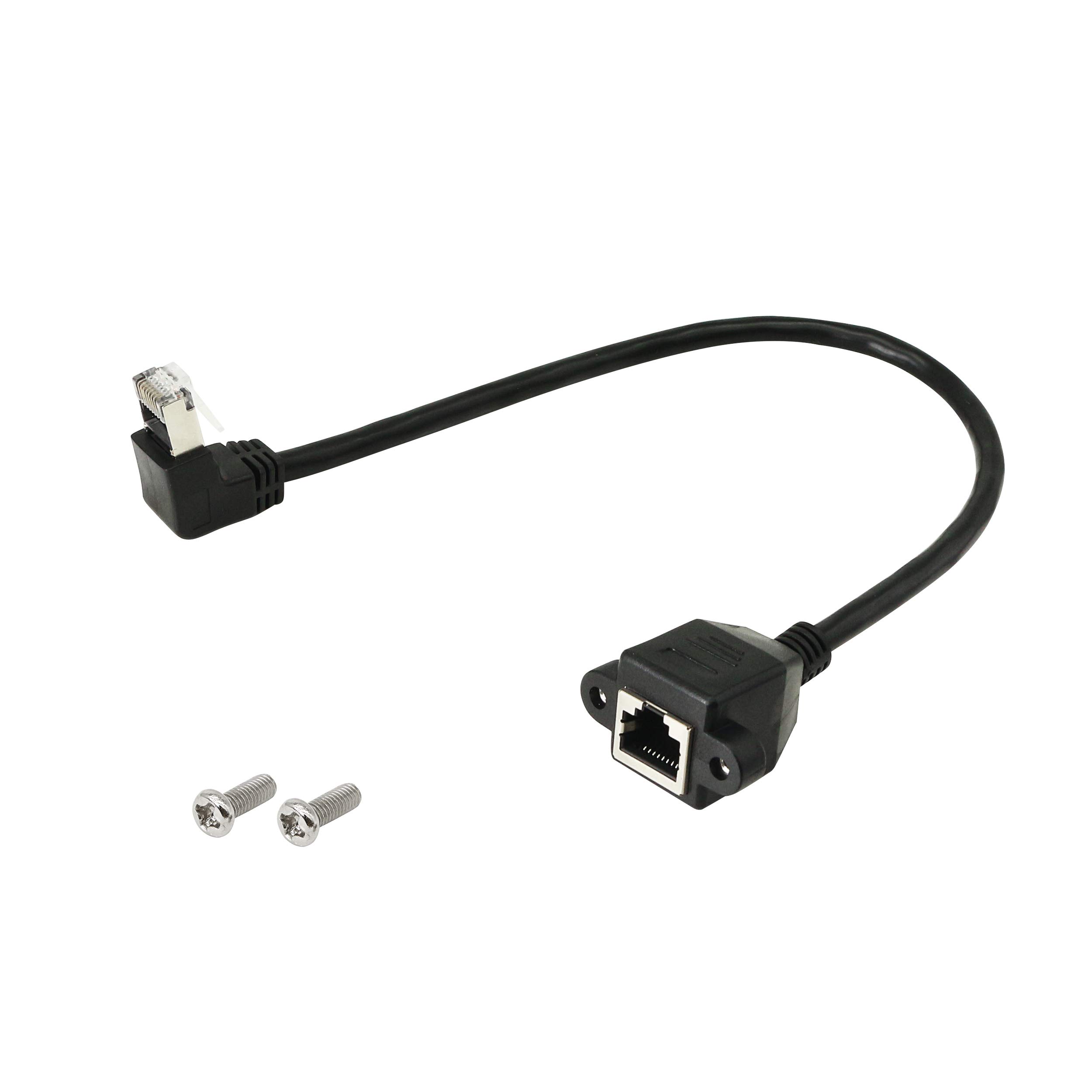 SinLoon RJ45 Ethernet Adapter Cable 90 Degree Upward Male to Famale Ethernet Switch Adapter Cable for CAT 5/CAT 6 LAN Ethernet Socket Connector Adapter Cat5 Cat6 Cable(Upward)