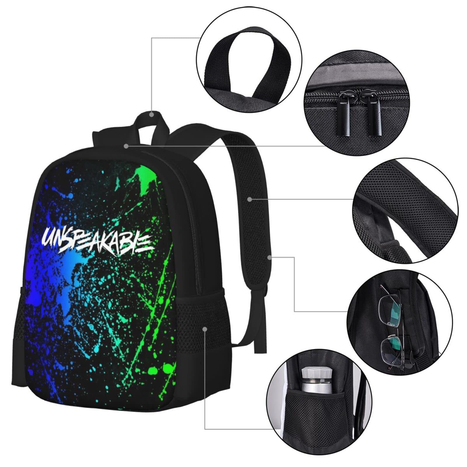 3D Printed Boys and Girls Game Backpack Travel Bags Cartoon Novelty Daily Backpack A4-One Size