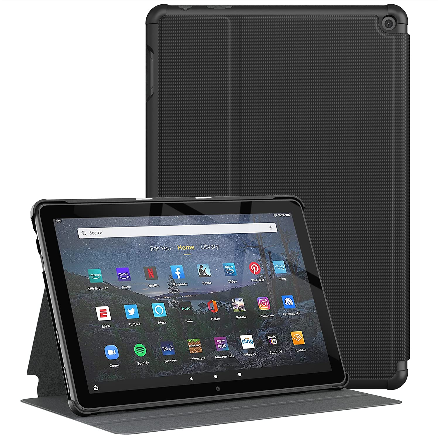 Soke Case for All-New Amazon Fire HD 10 & 10 Plus Tablet (Only Compatible with 11th Generation, 2021 Release) Premium Folio Stand Cover with Auto Wake/Sleep for 10.1 Inch Tablet, Black