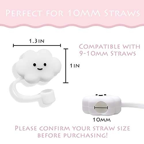 8Pcs Straw Covers Cap for Stanley Cup, 10MM Straw Cover Stanley Tumbler with Handle 40 Oz, Silicone Straw Topper, Cute Straw Dispenser, Straws Stopper, Straw Tip Covers for Stanley Cup Accessories
