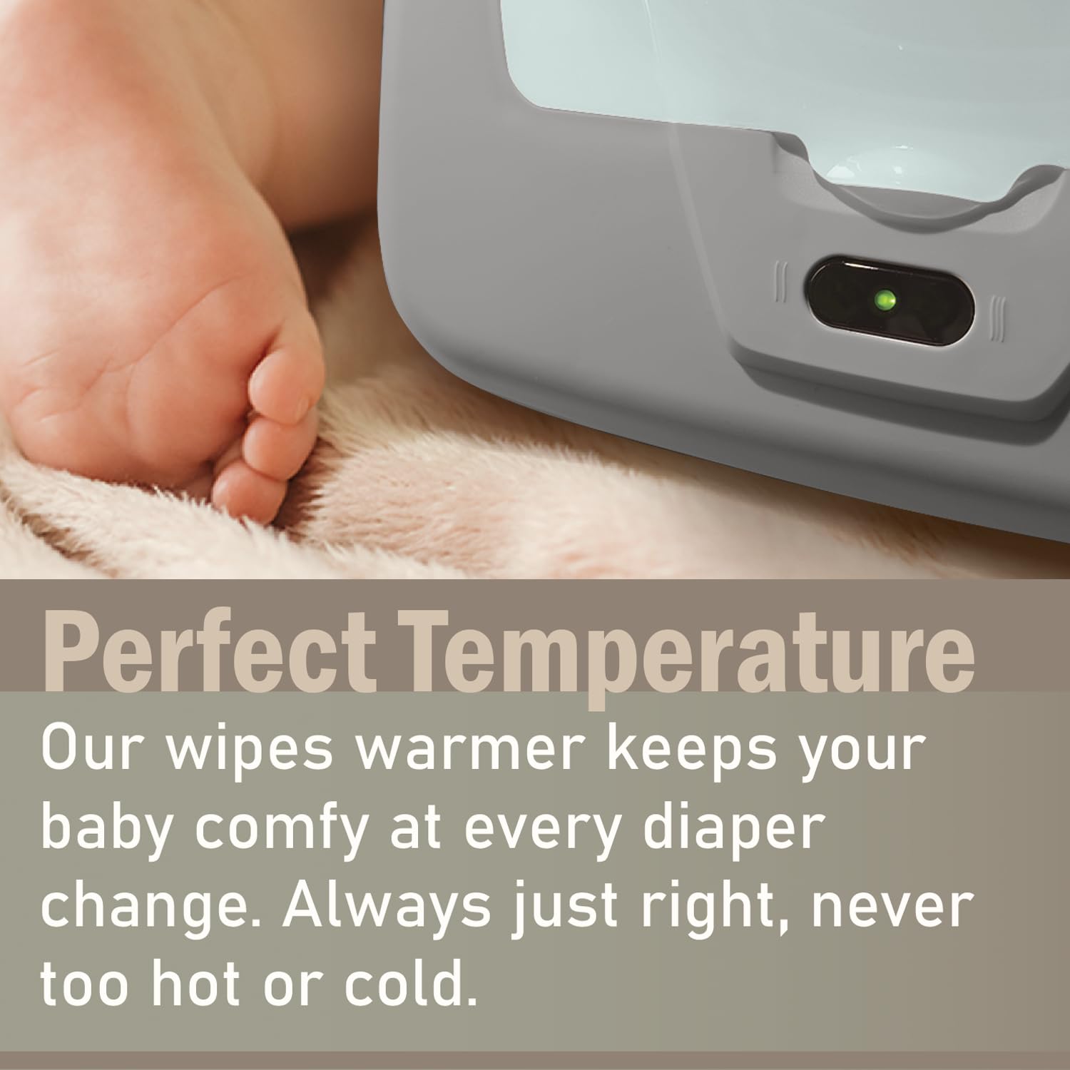 GOGO pure Baby Wet Wipe Warmer and Wet Wipe Dispenser, Holder and Case - with Easy Press On/Off Switch, Great Baby Gift (Blue/Grey) - Only At Amazon