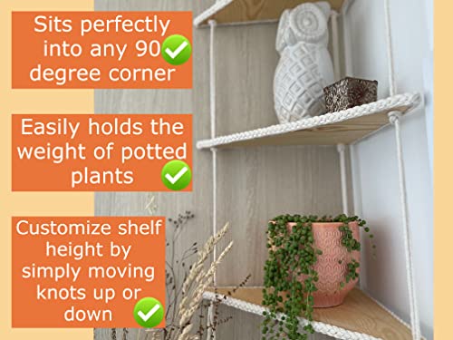 Tinkiture Designs Corner Hanging Shelf (Natural)