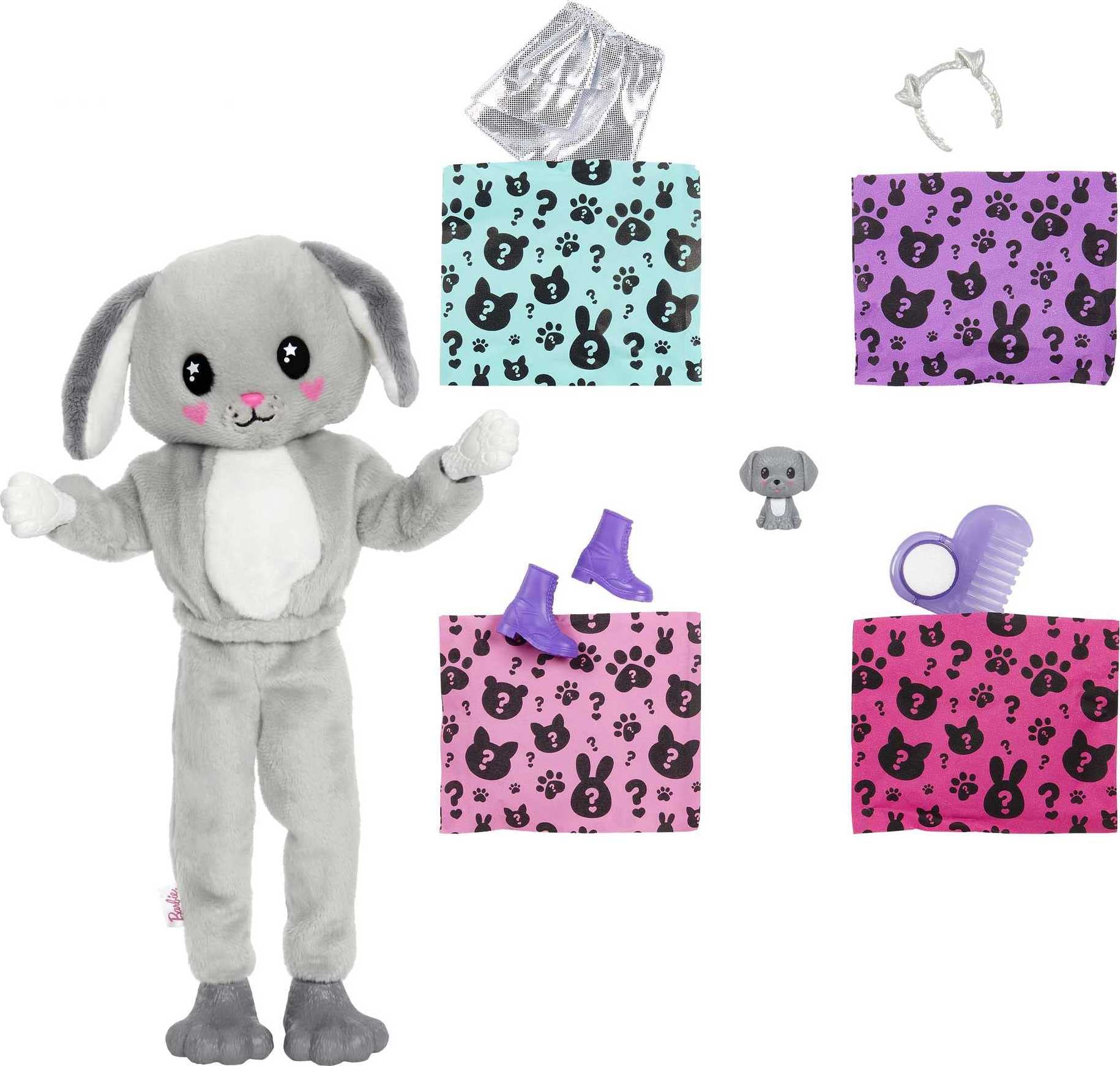 Barbie Cutie Reveal Fashion Doll with Puppy Plush Costume & 10 Surprises Including Mini Pet & Color Change