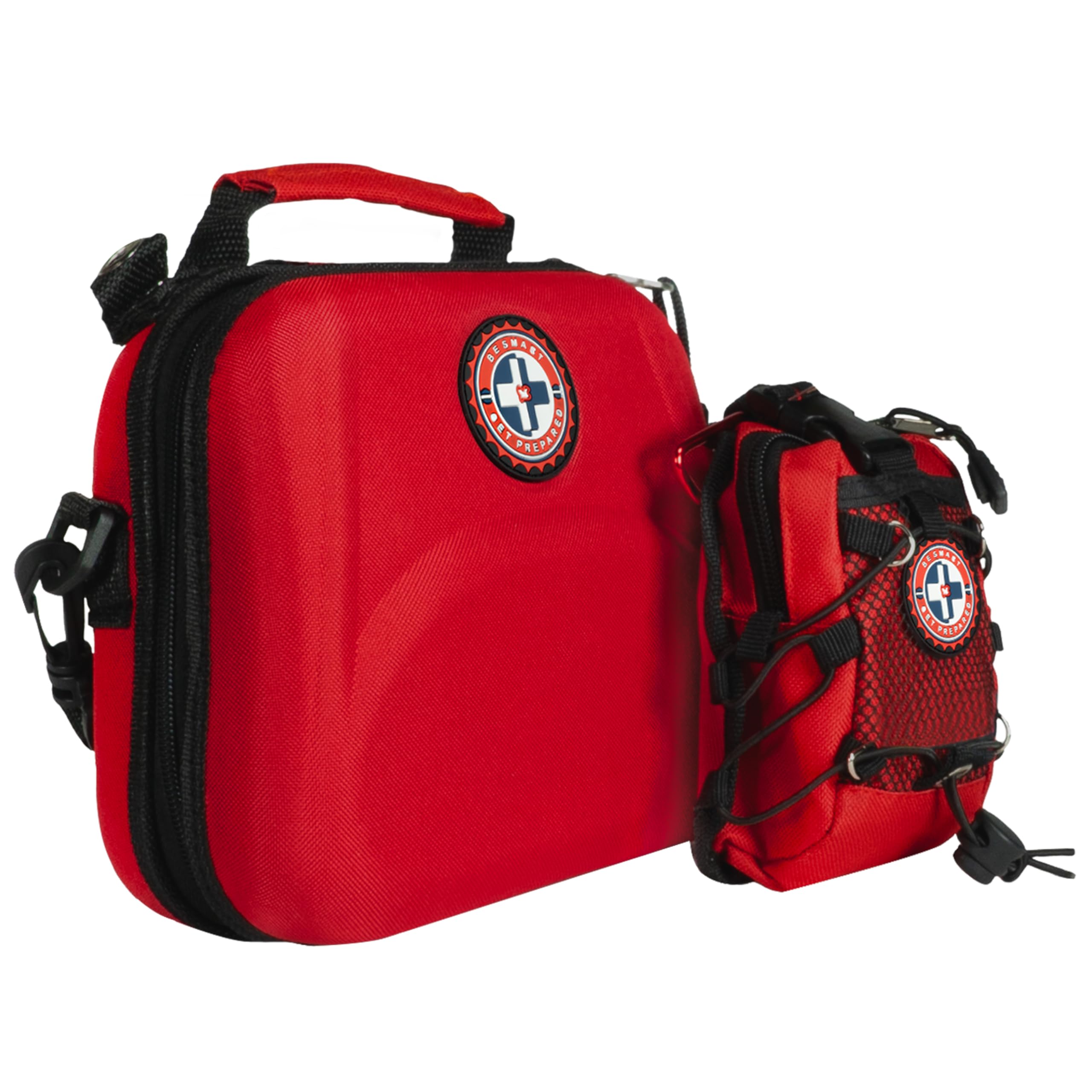 Be Smart Get Prepared 398pc Emergency First Aid Kit + BONUS Mini Kit included - Ideal for Office, Home, Car, School, Emergency, Survival, Camping, Hunting, Boating and Sports, FSA HSA eligible.