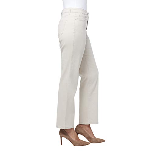 Bandolino Women's Mandie Signature Fit 5 Pocket High Rise Straight Jean, Creamstone, 6 Petite Short