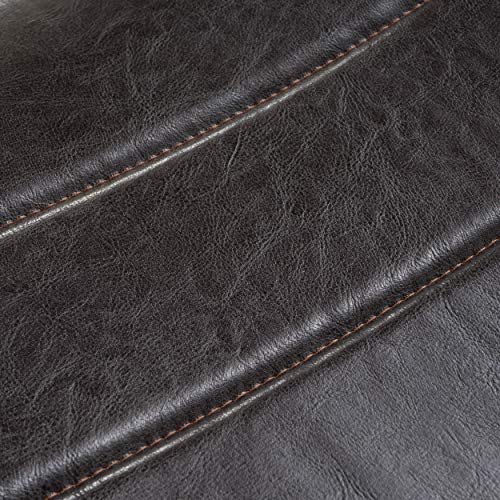 Christopher Knight Home Anise Leather / Walnut Dining Chairs, 2-Pcs Set, Dark Brown / Walnut Finish