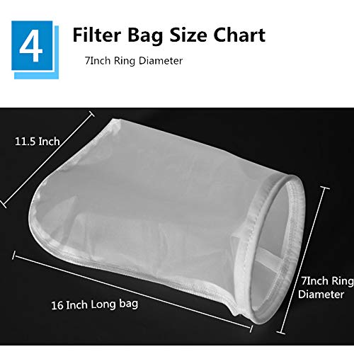 Nylon Mesh Filter Socks Bag 7 Inch Ring 75 Micron by 16 Inch Long NMO Filter Bags -1Pack (75 Micron 7" x 16")