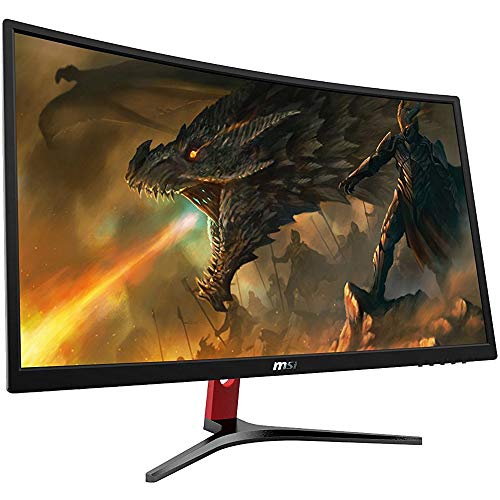 MSI OPTIXG24C Full HD FreeSync Gaming Monitor 24" 1920 x 1080 144Hz Refresh Rate Bundle with 2.4GHz Wireless Backlit Keyboard Smart Remote, 2X 6FT HDMI 2.0 Cable and Microfiber Cleaning Cloth