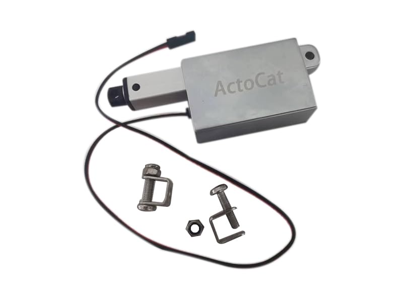 ActoCat Micro Linear Actuator 2" Stroke Mini Size - 22Lbs Force - 12V DC Power with Mounting Brackets, for Window Opener, Robotics, Home Automation