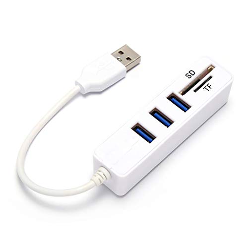 SHYPT Type C HUB Card Reader 2 in 1 Type-C OTG USB 2.0 Hub Splitter Combo 3-Port SD/TF Card Reader USB 2.0 Hub Splitter 2.0 Multi USB (Color : White)