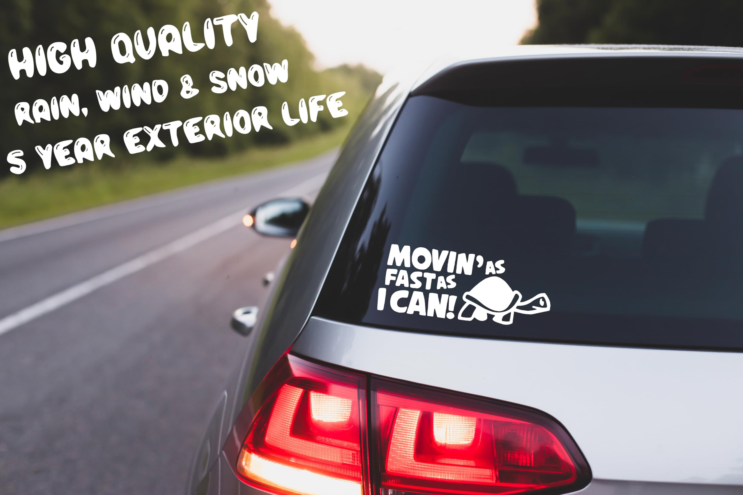 Novelty Movin As Fast As I Can Funny Car Stickers - Van Stickers - Campervan Decals - New Driver Sticker - Bumper Stickers - Funny Car Accessories (Blue)