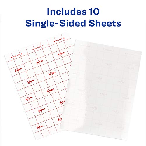 Avery Clear Laminating Sheets, 9" x 12", Permanent Self-Adhesive, 10 Sheets (73603)