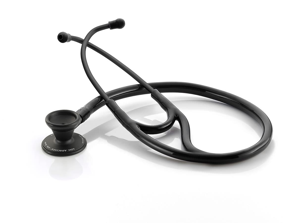 ADC Adscope 606 Ultra Lightweight Cardiology Stethoscope with Tunable AFD Technology, 28 inch Length, Tactical All Black