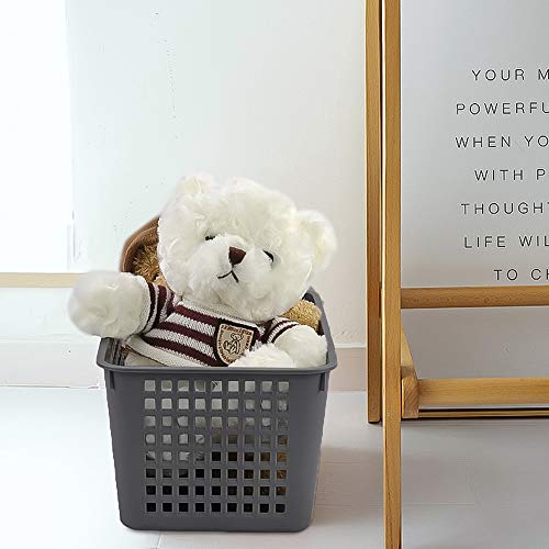 Sandmovie Gray Plastic Storage Baskets, 6 Packs