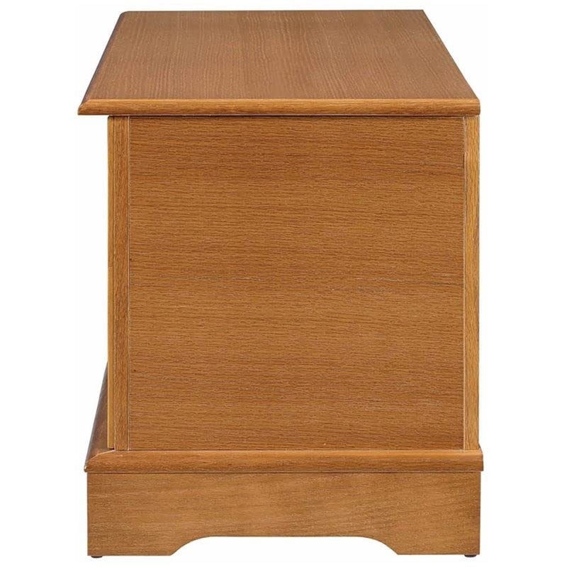 Bowery Hill Cedar Wood Storage Blanket Chest Bench in Honey Brown