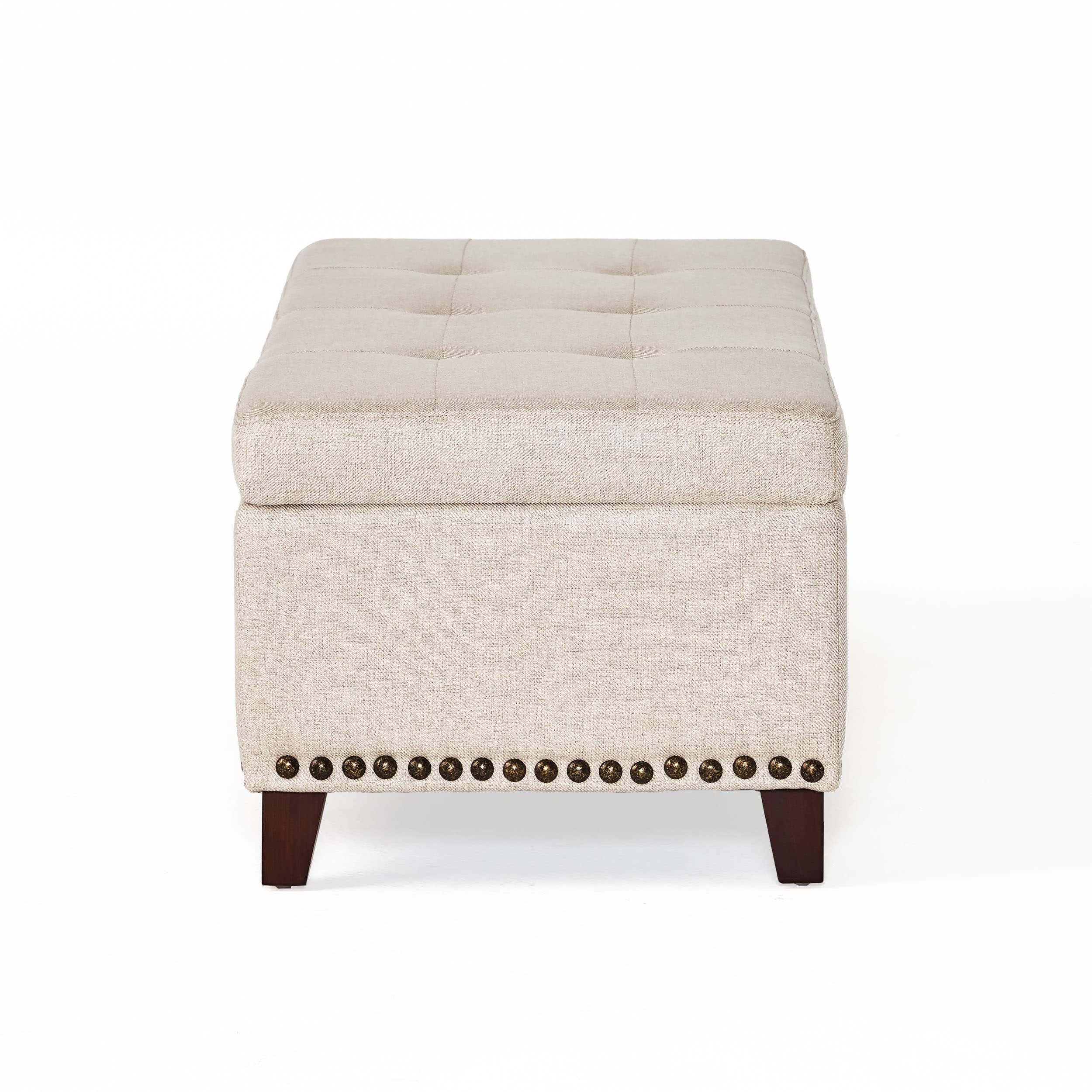 Christopher Knight Home Gavin Fabric Storage Ottoman, Beige