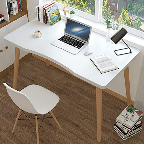 TOPYL Wooden Pc Laptop Table,Modern Waterproof Writing Desk with Ergonomic,Computer Desk Workstation for Office Bedside Living Room