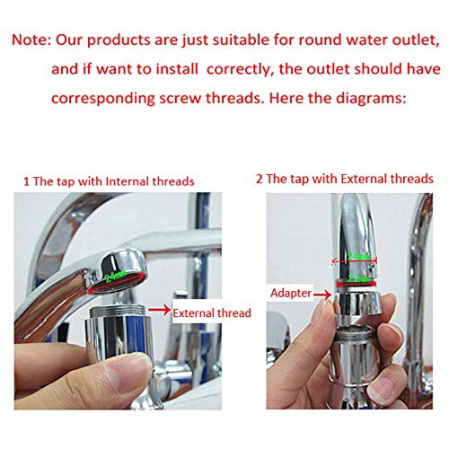 7 Color LED Light Changing Glow Shower Stream Water Faucet Tap for Kitchen Bathroom 1 PCS
