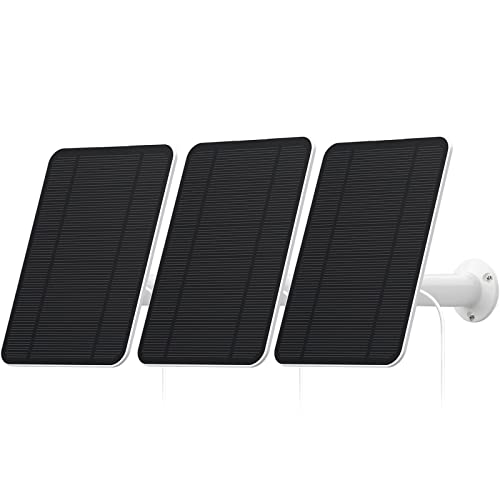 4W 5V Solar Panel Compatible with Eufycam, Includes Secure Wall Mount, IP65 Weatherproof,13.1ft Power Cable(3Pack