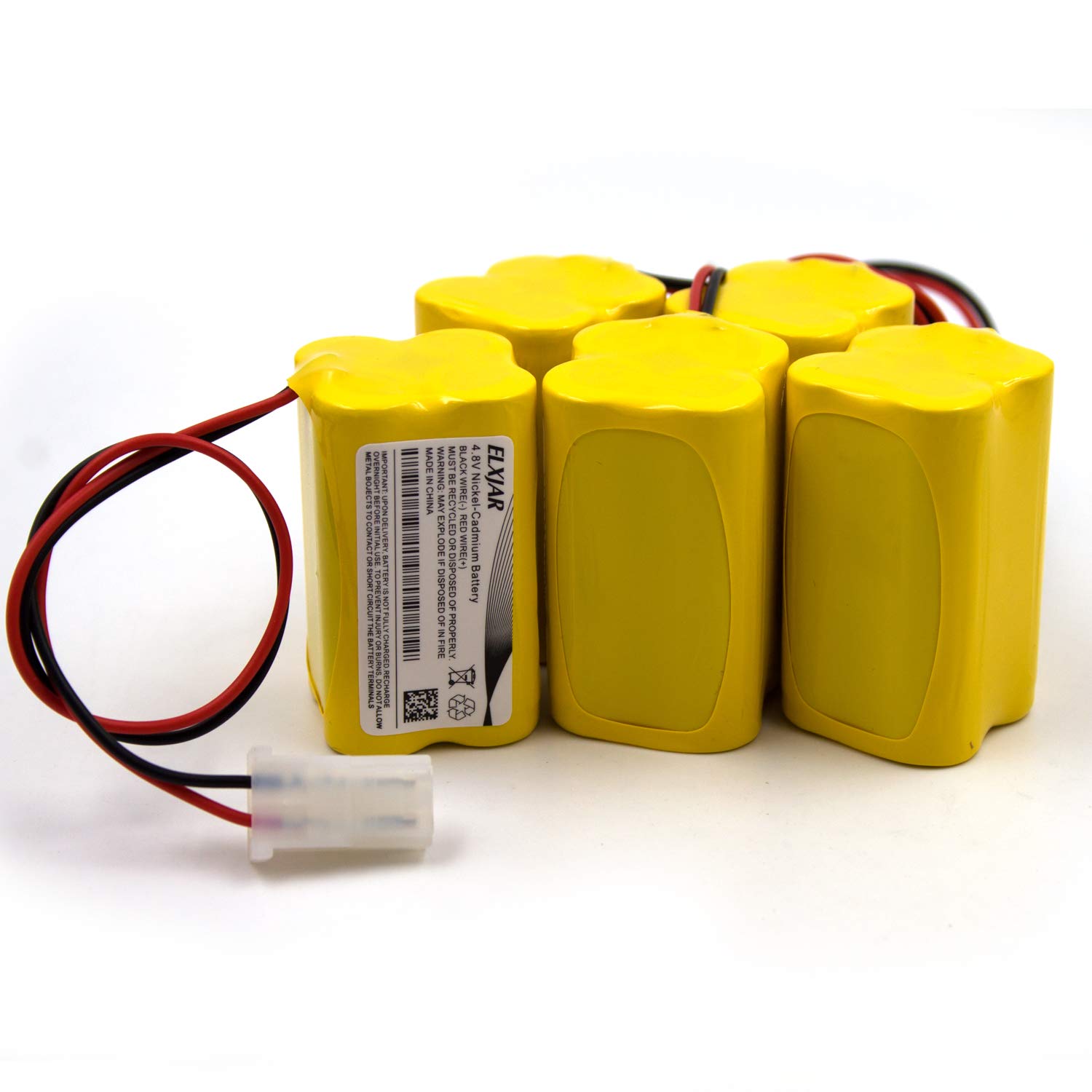elxjar (2-Pack) 4.8V 800mAh Ni-CD AA Battery Pack Replacement for Energizer N20AE015A CUSTOM-222 NIC0905 OSA146 Prescolite EDCNRB Exit Sign Emergency Light