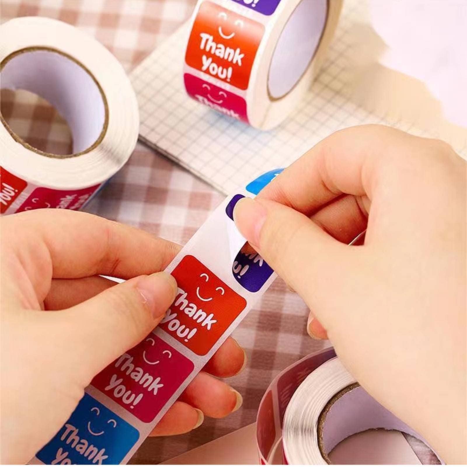 500PCS ๐๐ก๐๐ง๐ค ๐๐จ๐ฎ ๐๐ญ๐ข๐๐ค๐๐ซ - Envelope Seals 1.5 Inch Small Business Waterproof Sticker on Gift Boxes Bags Bouquets Envelopes Receipts