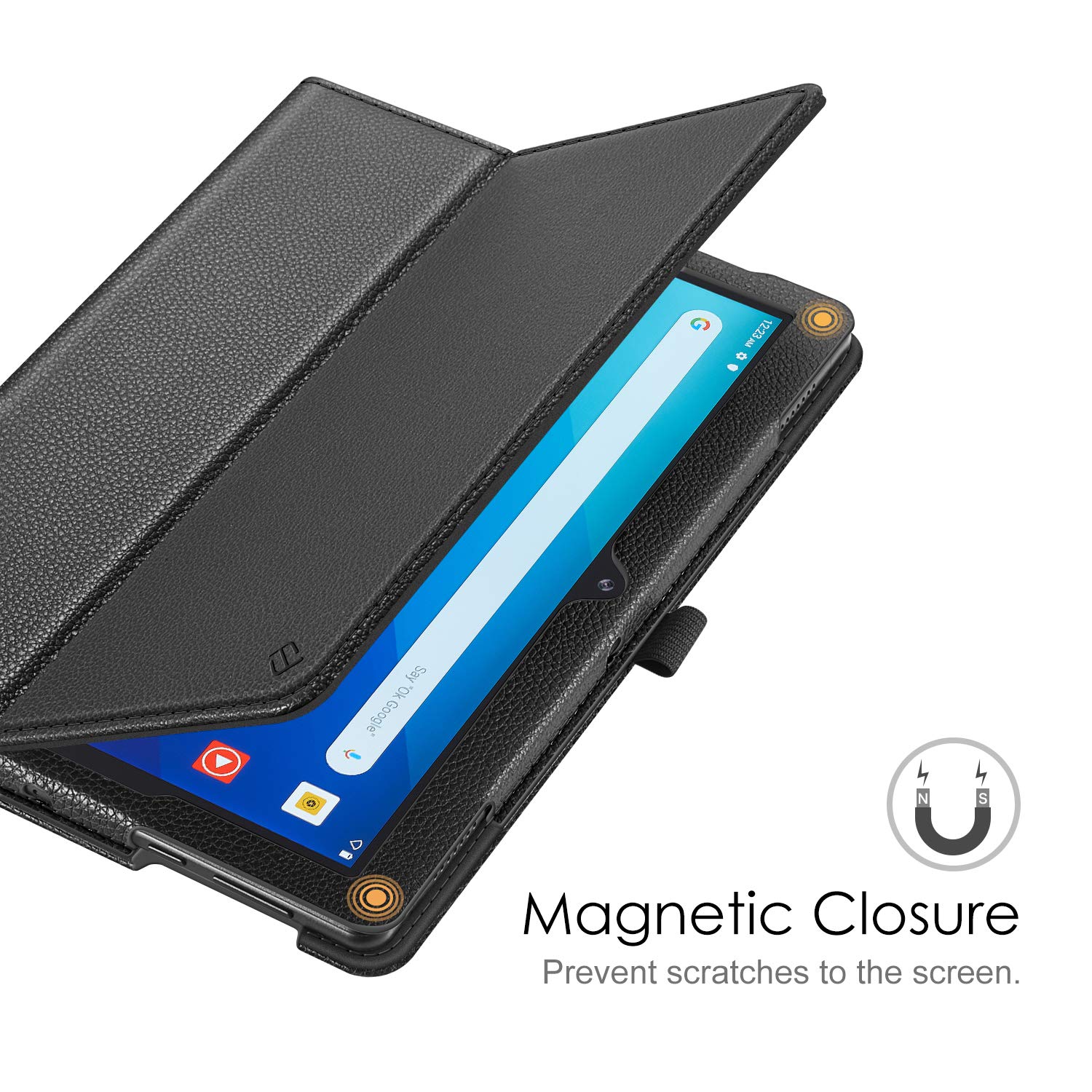 Fintie Case for Onn. 10.1" Tablet Pro (Model: 100003562), Premium Vegan Leather Folio Protective Stand Cover with Pencil Holder for Onn 10.1 inch Pro Tablet - Black