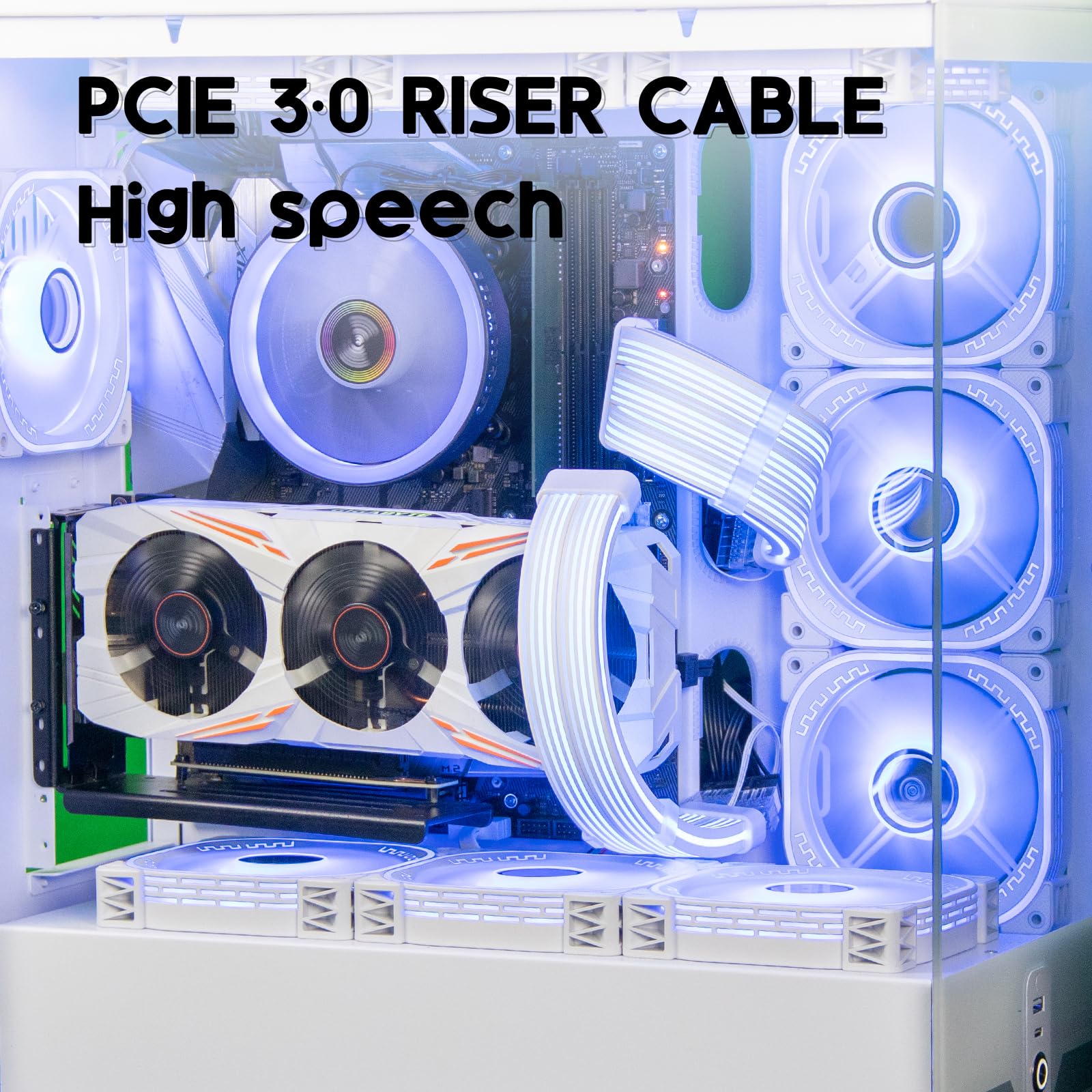 IBEST IMPETUS Vertical GPU Mounting Bracket Graphics Card Holder Kit with PCIE Riser Cable 90 Degree Right Angle 25cm Black